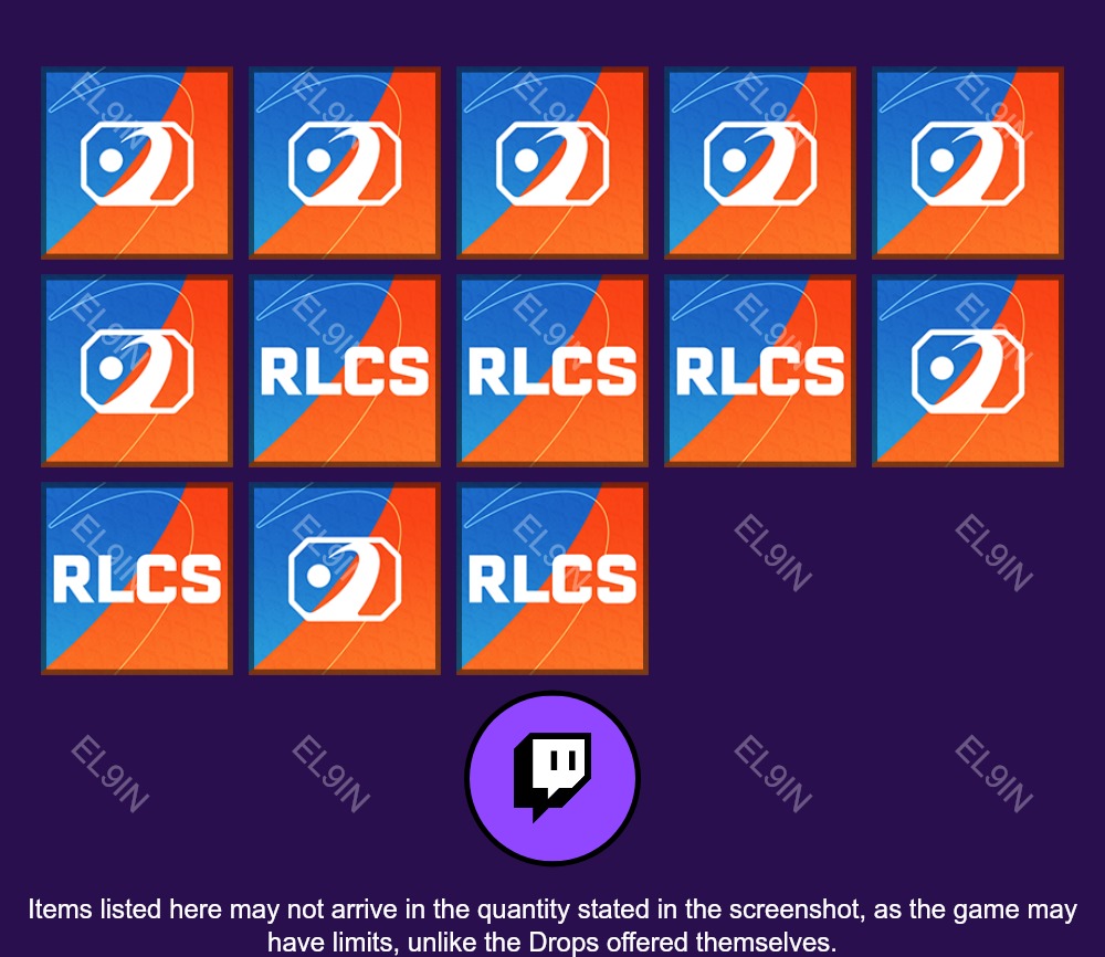 Twitch Drops ‍️ RLCS '25 Qualifier Rocket League [Total 13 Items]