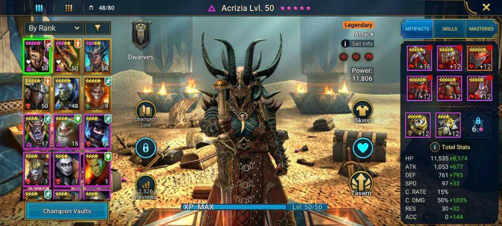 Raid: Shadow Legends Account - ( Acrizia, Chaagur, Scyl, Rathalos ...