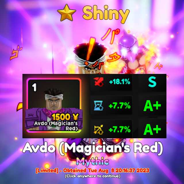 Shiny Avdo (Magician's Red) - Anime Adventures AA