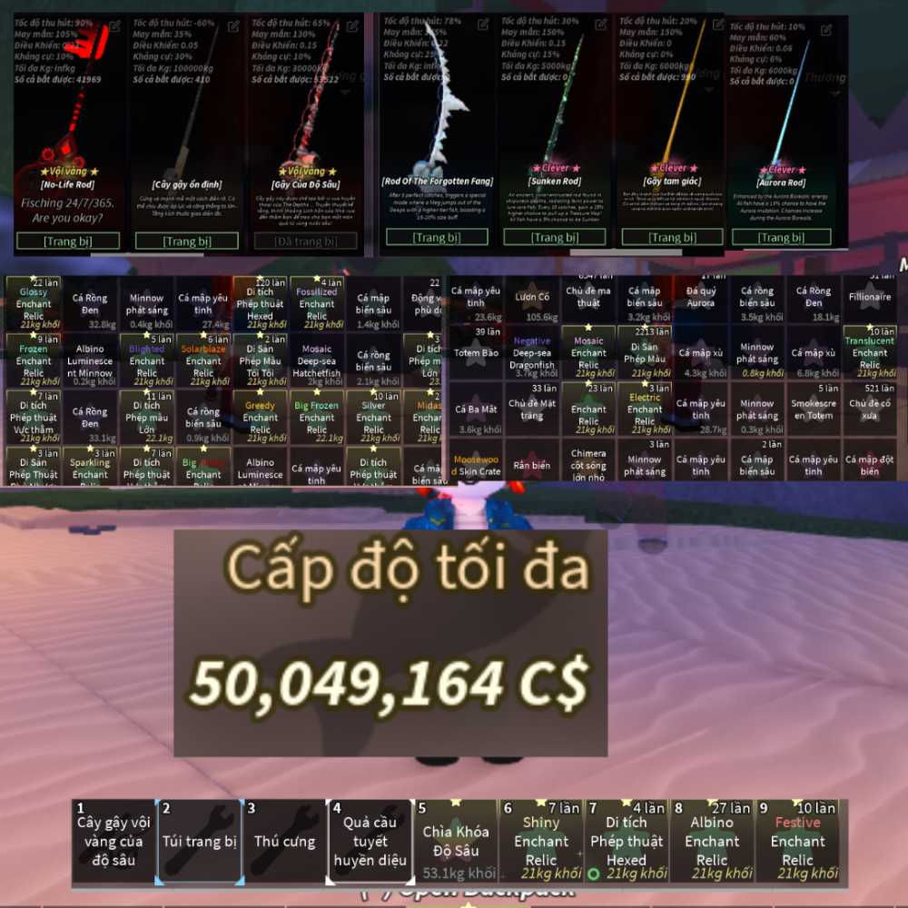 ID 318 Fisch: Level 750 Max- 50m C$ - Rod of the Forgotten Fang, No ...