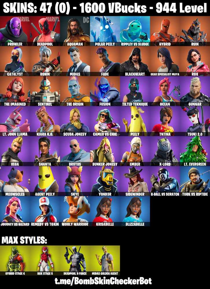 47 SKINS - MIDAS GOLDEN AGENT - ROX STAGE 5 - DEADPOOL X-FORCE ...