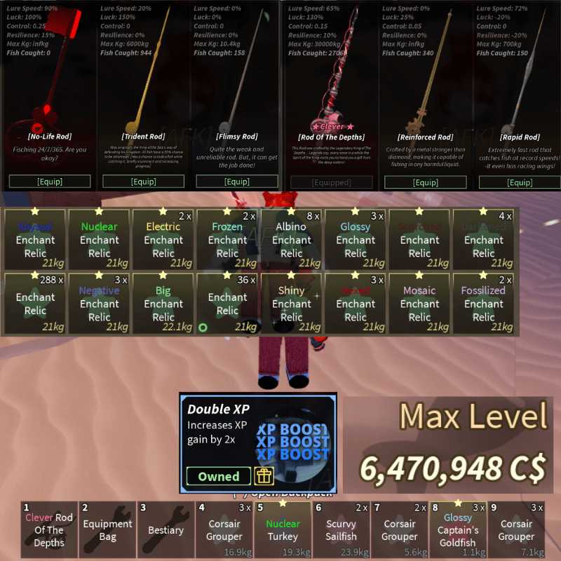 SALEID203Fisch: Level 750 Max 6M4 C$ - No-Life Rod , Rod of the Depths ...