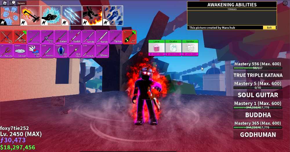 Human V4 tier 10 BUDDHA Blox Fruit Lv:2450Max I True triple katana ...