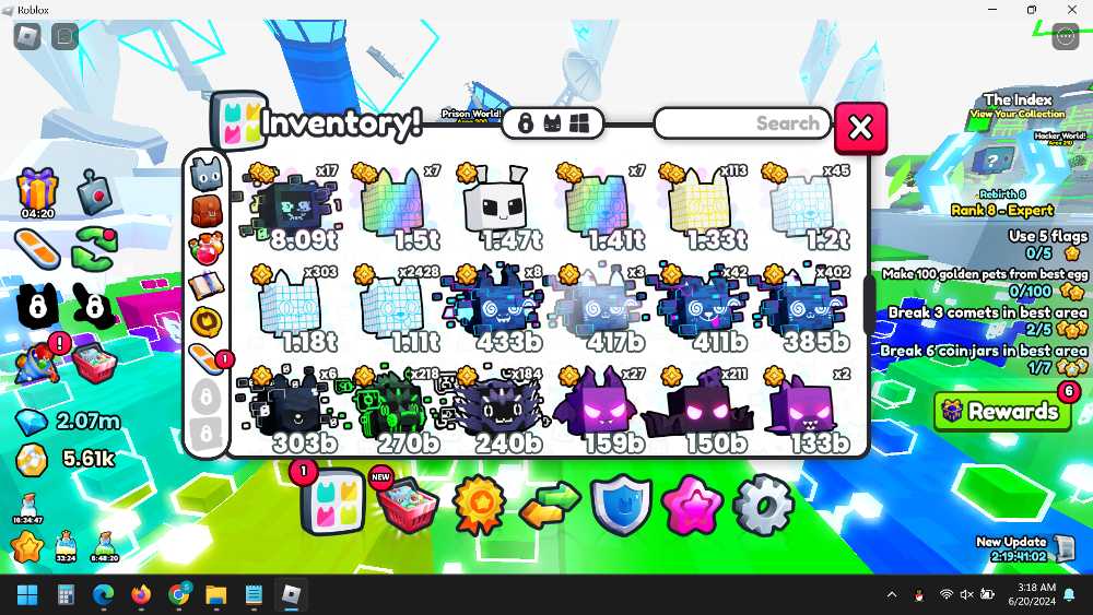 100% [Instant] [PS99] Rank 8 | Rebirth 8 | Expert | Equip Pet +54 | 2M ...