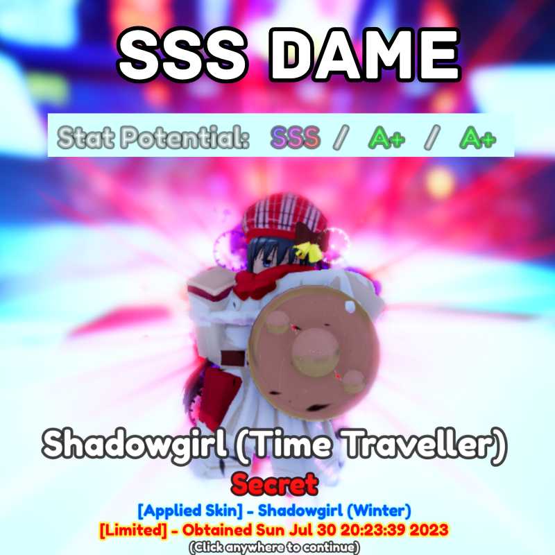 A295Shadowgirl / Homura Evo SSS/A+/A+ SSS DAME - Anime Adventures ...