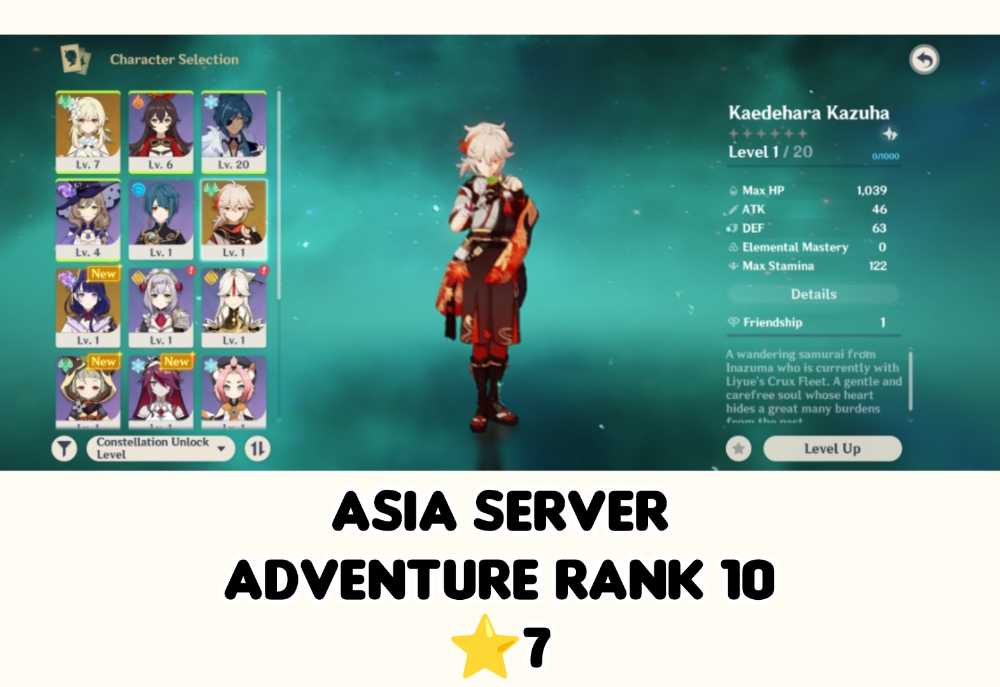 AR10 ASIA | KAZUHA RAIDEN SHOGUN XINGQIU | FEMALE TREVELLER| BAAL ...