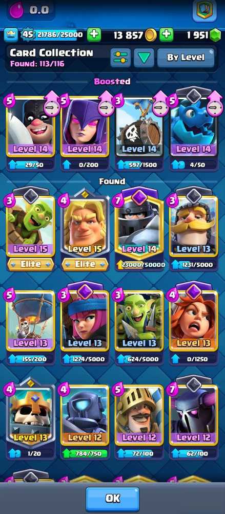 CR king Level 46 ||arena 19||6700+trophy ||Level 15 Max || Golden knight Level 15|| 2 cards Lv15 ...
