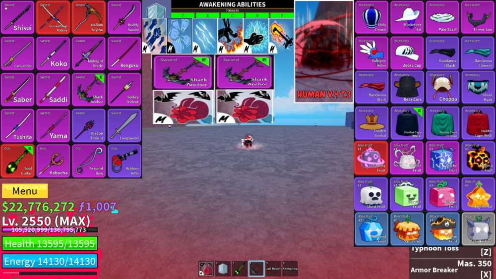 Blox Fruits | Human V4 Tier 3 | Account Level 2550 | Sanguine Art ...