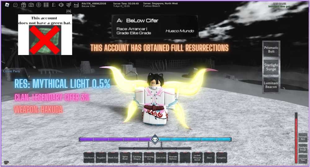 Account Arrancar | Full Res. Light | Clan Cifer | Elite Grade | Type ...