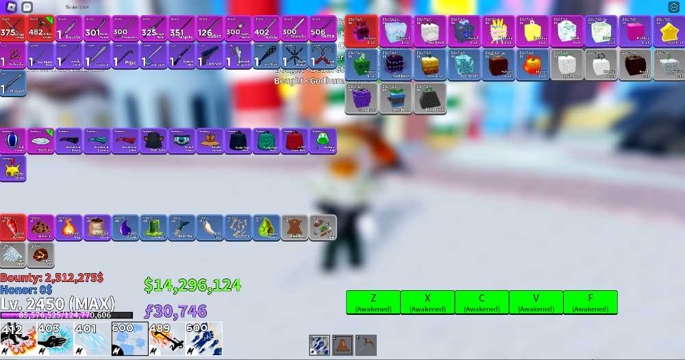 Blox Fruits| Lv2450 | Godhuman + Cursed Dual Katana + Hallow Scythe ...