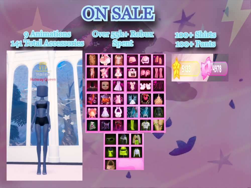 [REGULAR ACCOUNT] Dress to Impress | Roblox Girl | 9 Animations | 140 ...