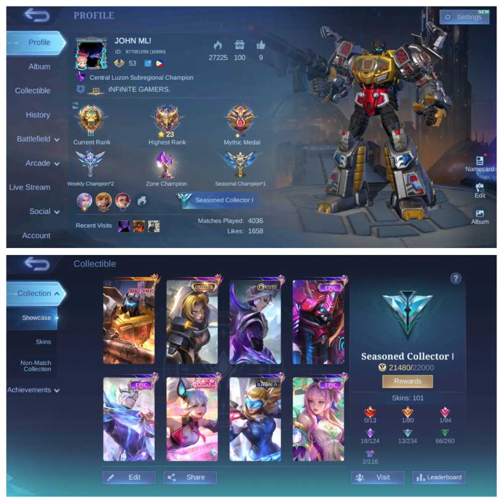 ML34 HERO 86 SKINS 101 TRANSFORMERS ROGER,COLECTOR NATALIA VALENTINE FANNY EPIC 6 VENOM 4 SABER ...