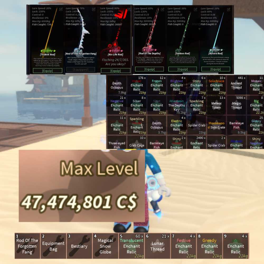 ID 205 Fisch: Level 750 Max- 47m C$ - Rod of the Forgotten Fang, No ...
