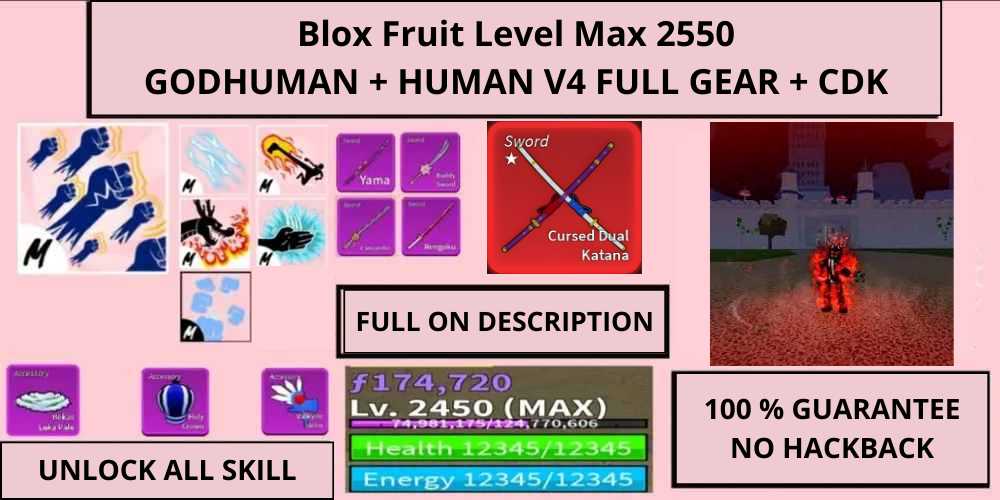 *instant delivery*[Blox fruits] Human V4 Full Gear + GodHuman + CDK