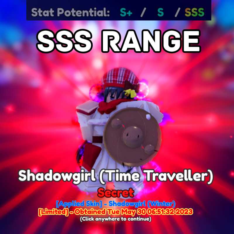 A742Shadowgirl / Homura Evo S+/S/SSS - Anime Adventures - Instant Delivery