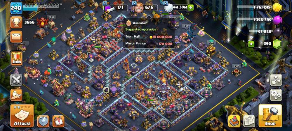 TH15 FULL MAXED 10002.3K+ CWL MEDALSEPIC EQUIPMENTS [HIGH LEVELS]OP ...