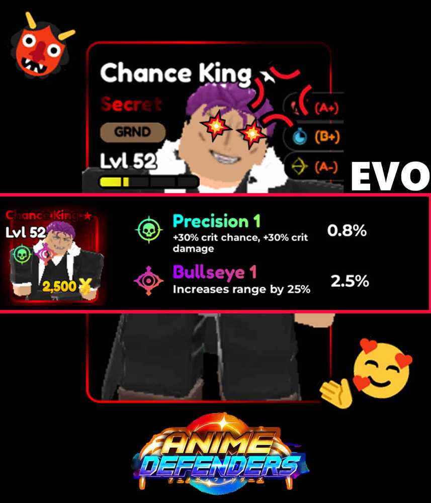 Secret Chance King - Hakari EVO Trait x2 l Roblox Anime Defender