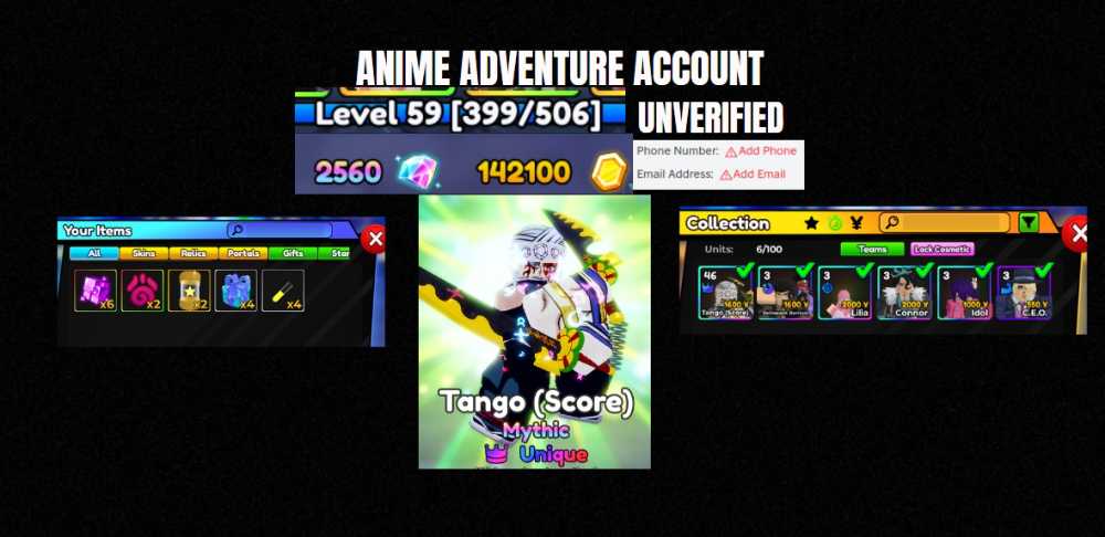 Unique Tango ( Score ) / Tengen | Unverified Anime Adventure Accounts ...
