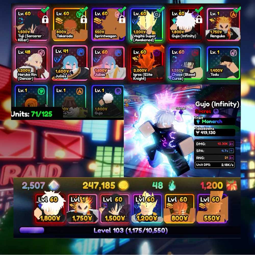 AV02 1 Monarch ⭐️ Lv.103 - Gujo (Infinity) Monarch, Tuji (Sorcerer ...