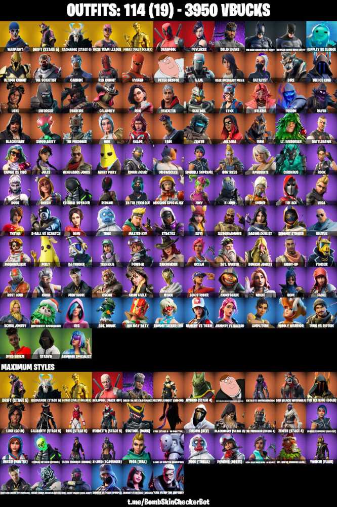 114 SKINS+TAKE THE L+MAKO+OG STW+JOLTARA+CATALYST(MAX)+ORANGE JUSTICE ...