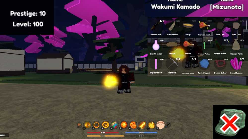 Account Lv 100 Prestige 10 | Sun Breathing | Family Kamado | Roblox | Demonfall