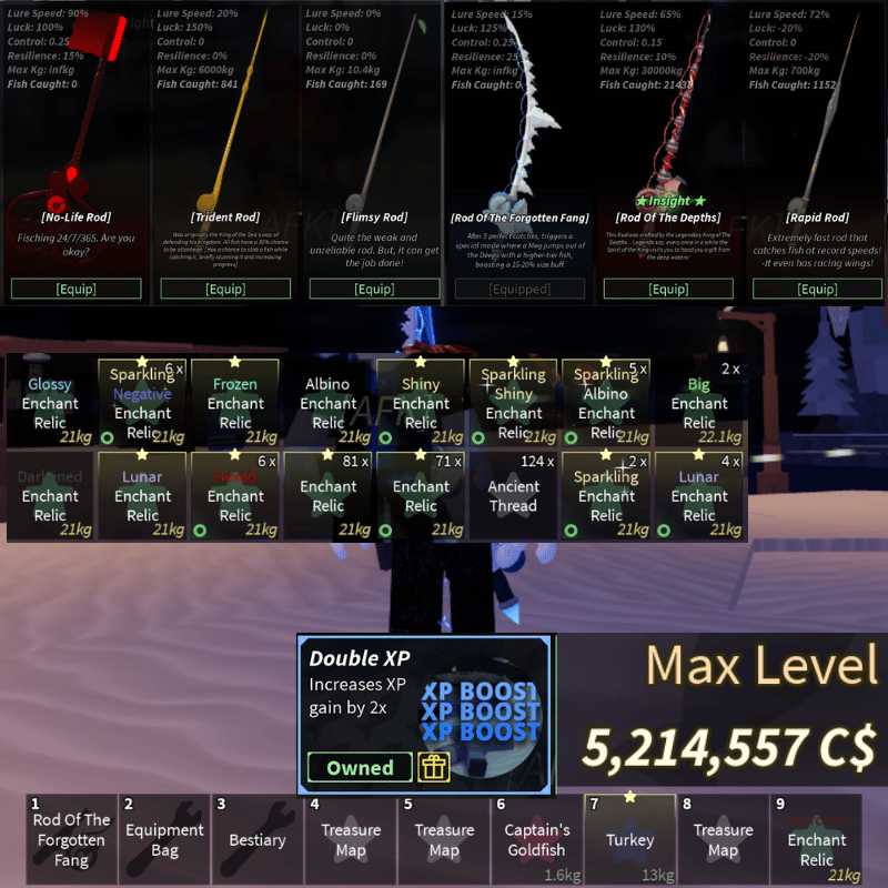 ID239Fisch: Level 750 Max 5M2 C$ X2 Exp - Rod of the Forgotten Fang, No ...