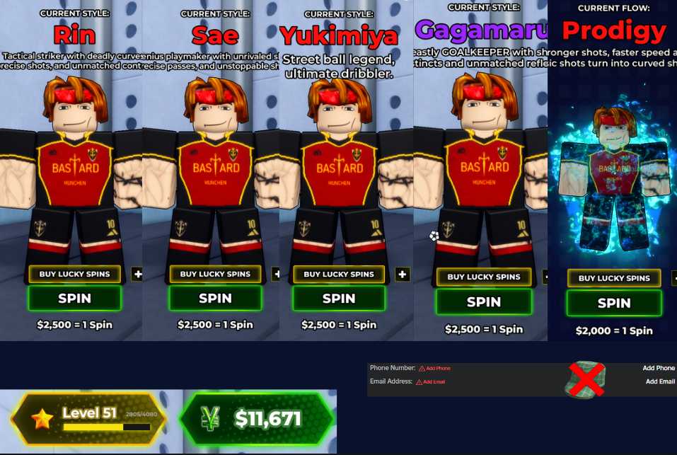 ROBLOX Blue Lock: Rivals (Rin Sae Yukimiya Gagamaru Prodigy)