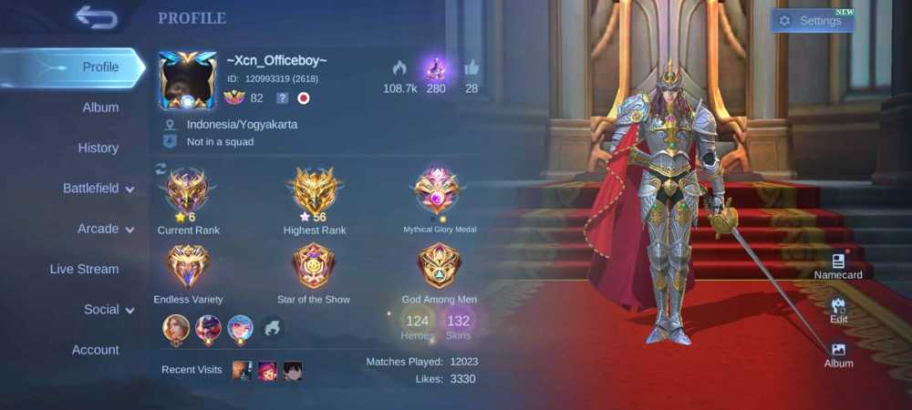 132 SKINS | FULL MAX HEROES + EMBLEMS | 1 KOF Skin | 2 EPIC | 2 SABER ...