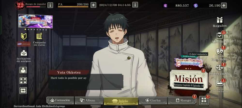 (GLOBAL-ASIA) yuta, gojo hollow purple, geto y momo
