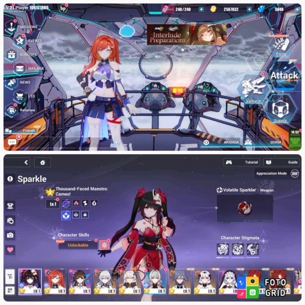 Na starter id level 21 | sparkle 4/4 fullset + senadina + li sushang ...