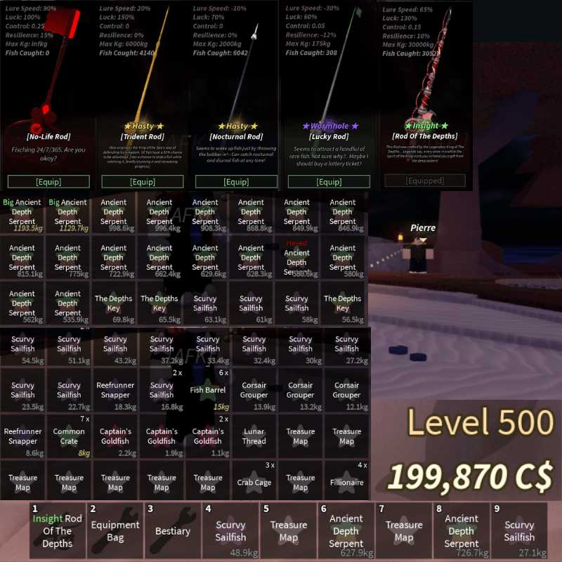 ID73Fisch: Level 500 - No-Life Rod , Rod of the Depths,Trident Rod ...