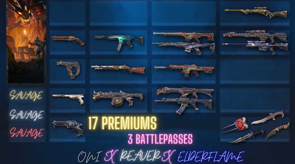 60 Skins I Ruin Dagger I ElderFlame bundle I ElderFlame Vandal I ...