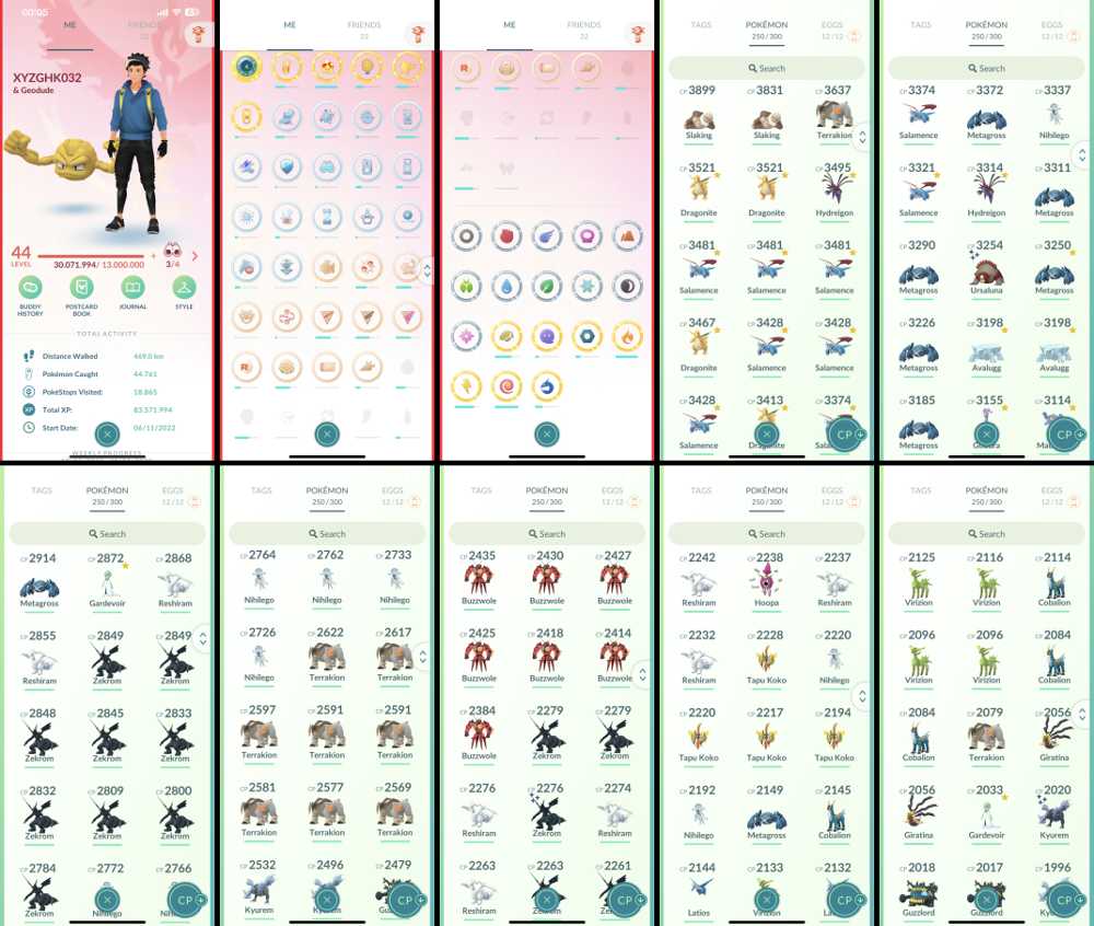 Level 44+30M Exp, 250 Pokemon, 28 IV 100, 101 Shiny, 75 Legend, 5 Shiny ...