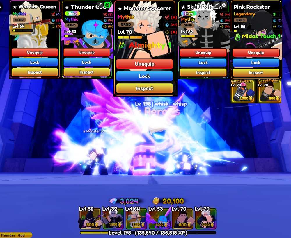 [Anime Defender] Lv.198 | *Almighty* Monster Sorcerer | Shiny Thunder ...