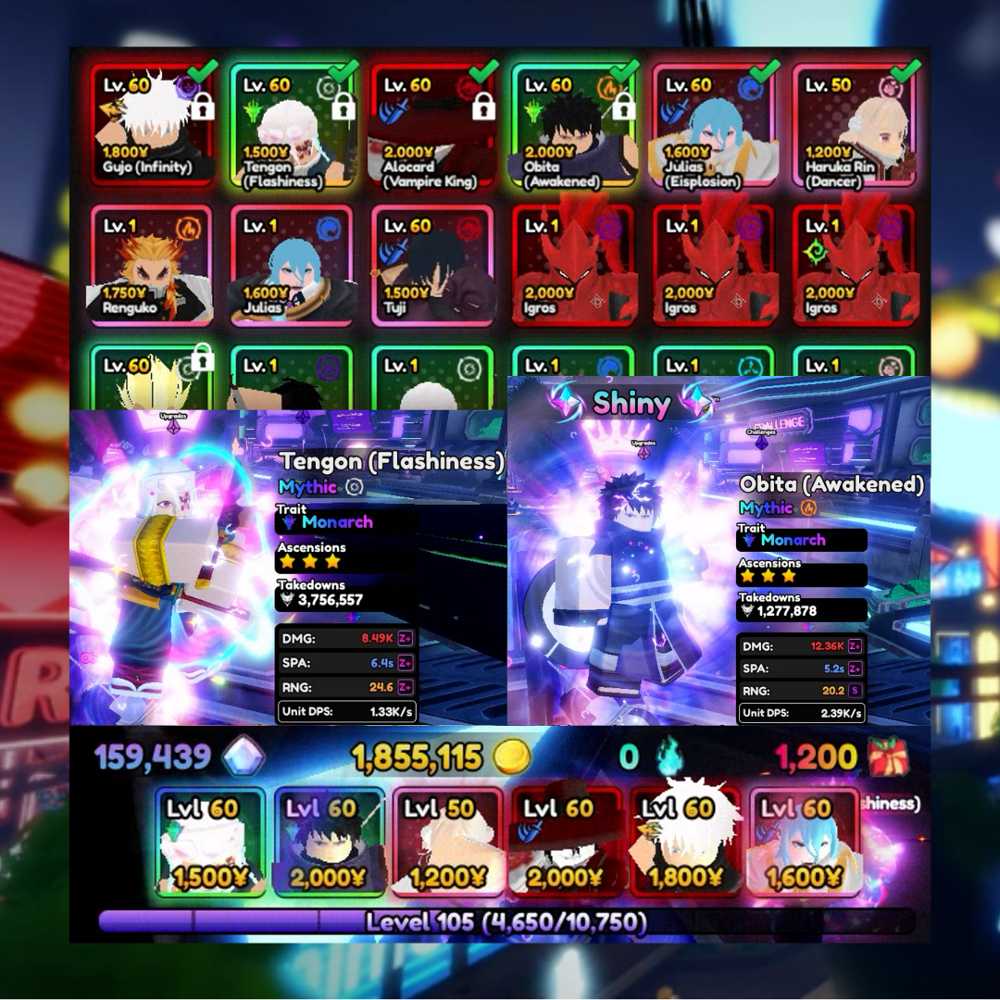 AV03 2 Monarch ⭐️ Lv.105 - Tengon (Flashiness) Monarch, Shiny Obita ...