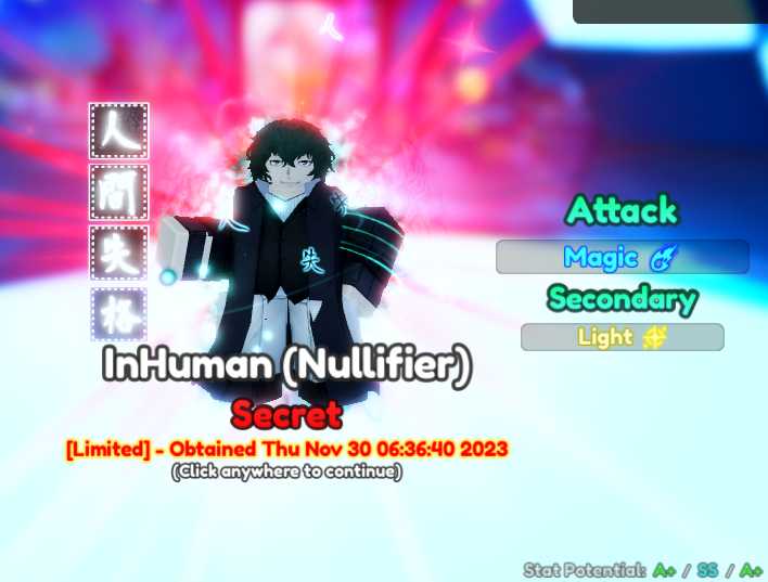 INHUMAN - A+/SS/A+ - ANIME ADVENTURES