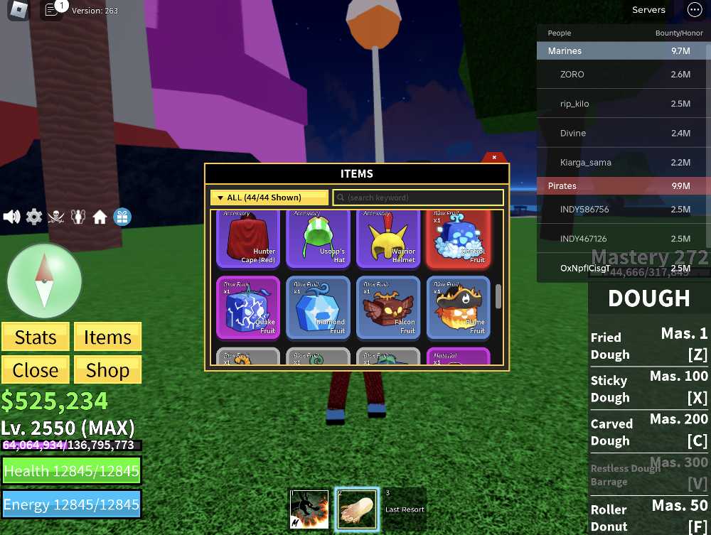 Blox Fruits 2550LV / Control Inventory Guarantee / Unlinked / NBR9