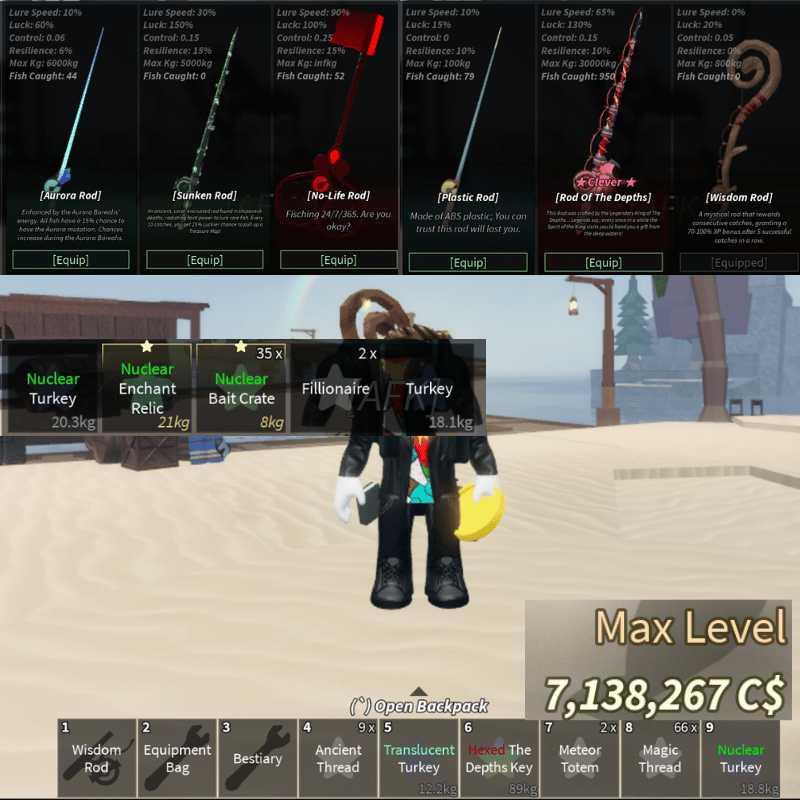ID181Fisch: Level 750 Max 7M1 C$ - No-Life Rod , Rod of the Depths ...