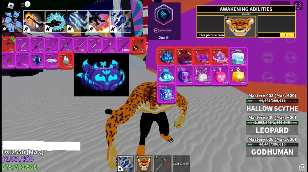 Blox Fruit | Level 2550 MAX | Full Leopard | Kitsune in inventory | 6 ...