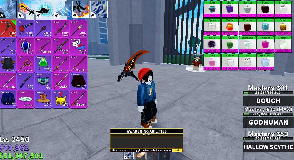 Blox Fruits | Max Level Account (2450) | Dough | 51M+ | Automatic ...