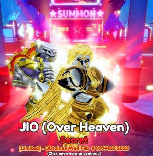 Dio / Jio overheaven FULL SSS - anime adventure aa