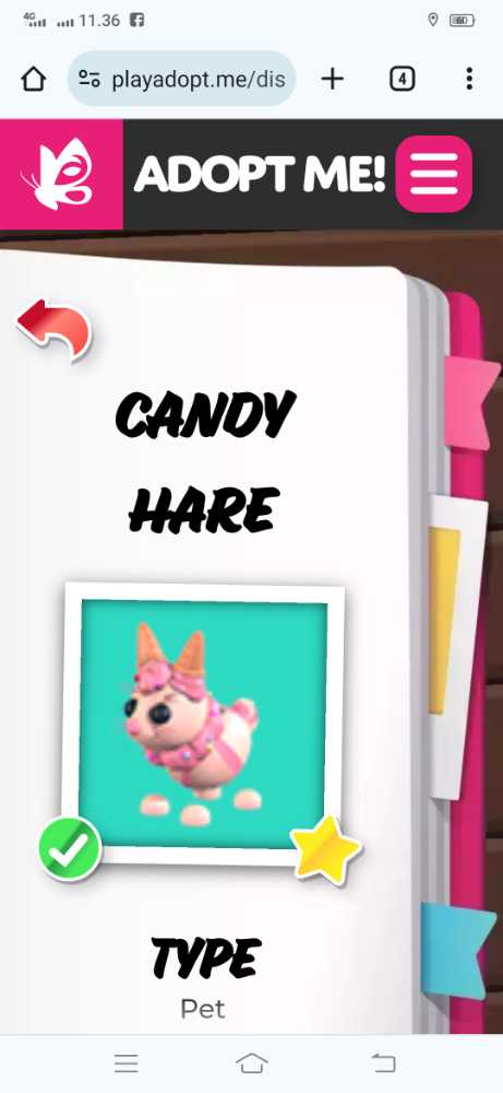 Candy Hare FR Adopt Me Pet Roblox