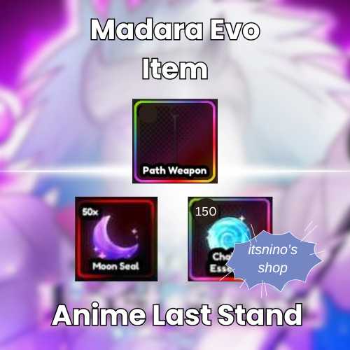 Madara Evo Items! *BUNDLE* [Path Weapon, Chakra Essence, Moon Seal ...