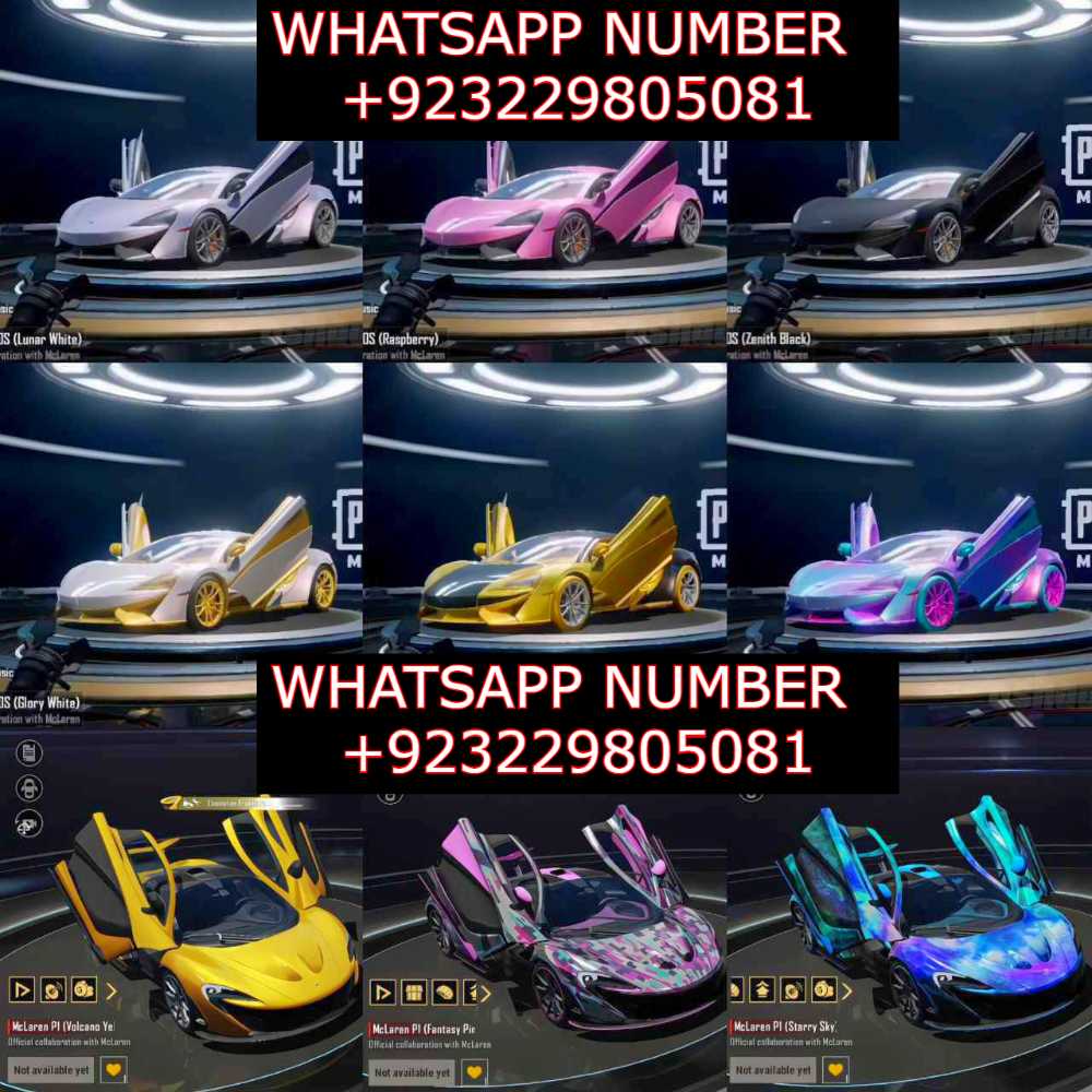 PUBG MOBILE CAR CARDS MCLAREN FORMULA 1 TEAM SPEED DRIFT