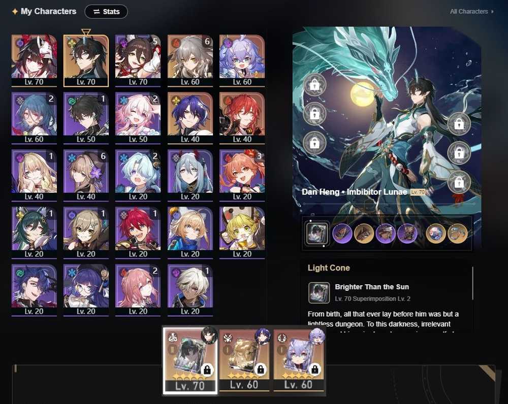 Instant Delivery - Starter Account: Asia TL 52 9x 5⭐ Dan Heng IL E0S2 ...