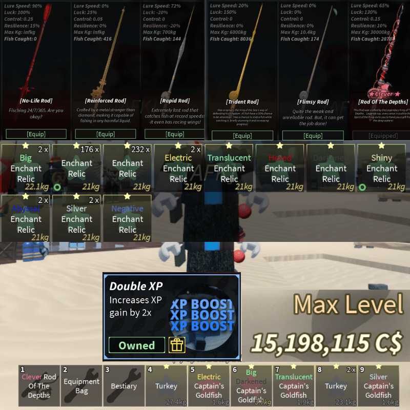 ID176Fisch: Level 750 Max 15M1 C$ - No-Life Rod , Rod of the Depths ...