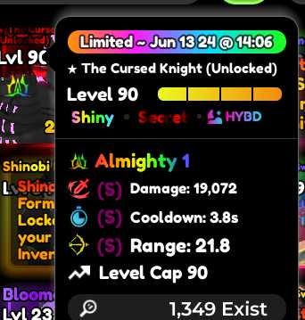 SHINY ALMIGHTY THE CURSED KNIGHT IGRIS full s - [ANIME DEFENDER - ROBLOX]