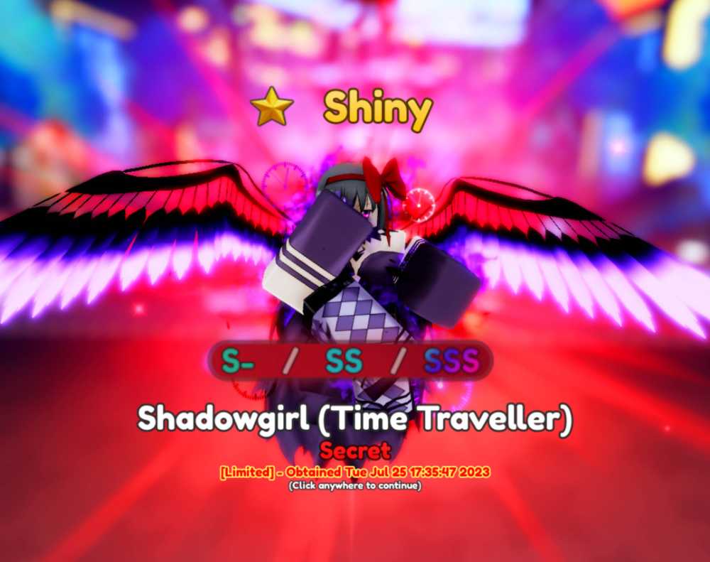 ⭐Shiny Shadowgirl Time Traveller Homura | Anime Adventures AA [Please ...