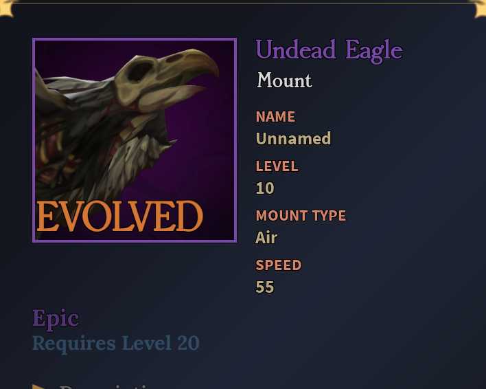 Devas of Creation *FLYING EVO MOUNT* FAST DEAL UNDEAD EAGLE