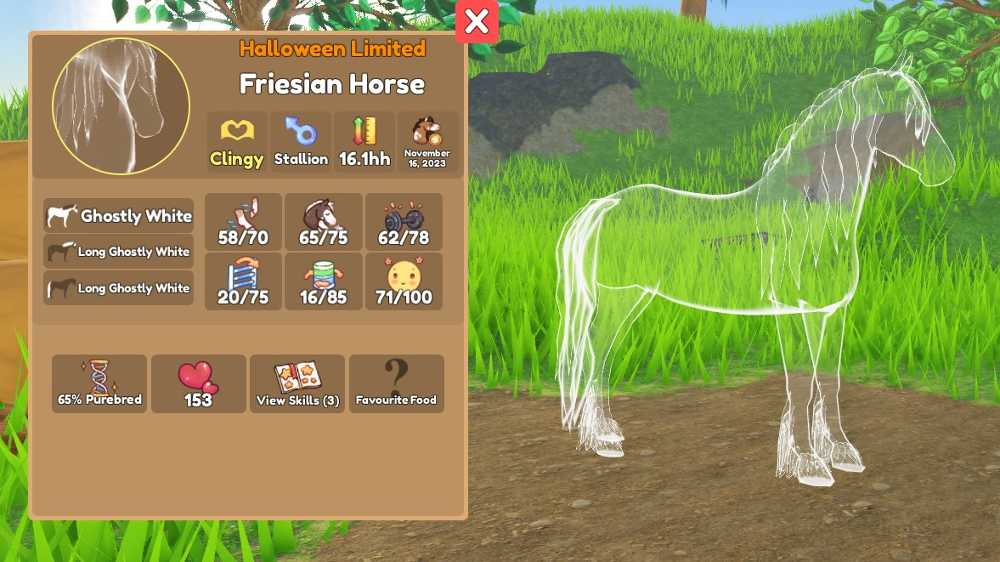 Ghost Friesian White PB | Wild Horse Islands